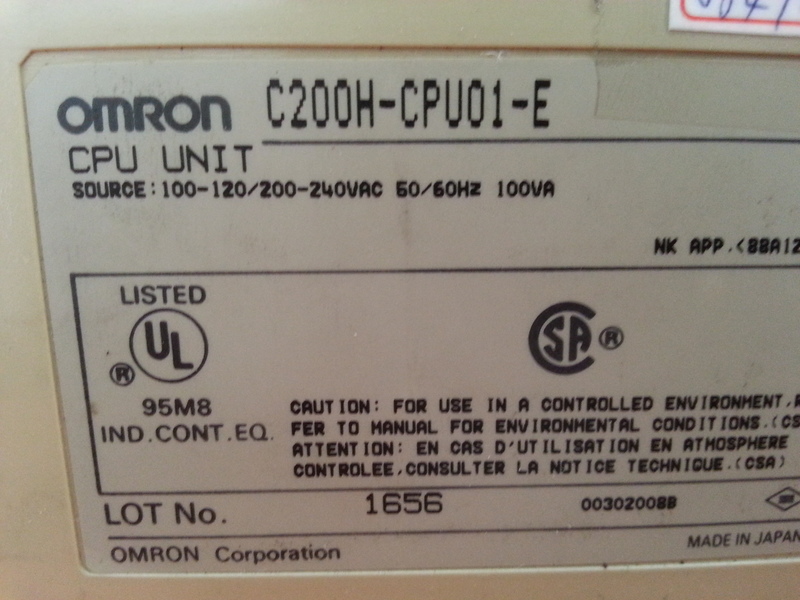 OMRON C200H-CPU01-E CPU PROGRAMMABLE - 裕益科技自動化設備可程式編碼器PLC分散式控制系統DCS
